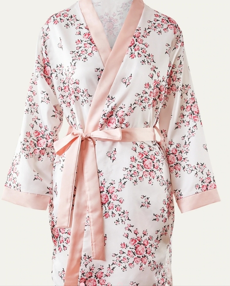 Morgan Lane | Intimates & Sleepwear | Morgan Lane Allie Robe White Pink ...